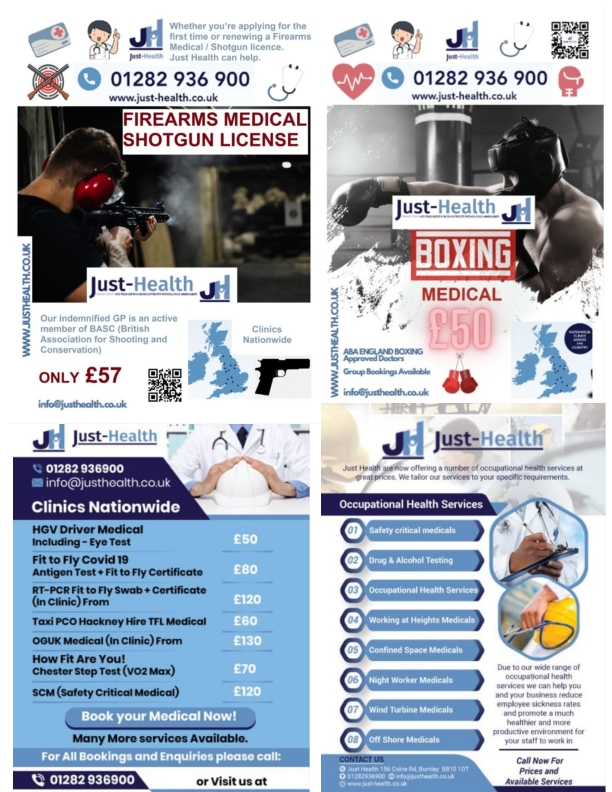 Just Health Medicals D4 Drivers Firearms Medical Clinic GP